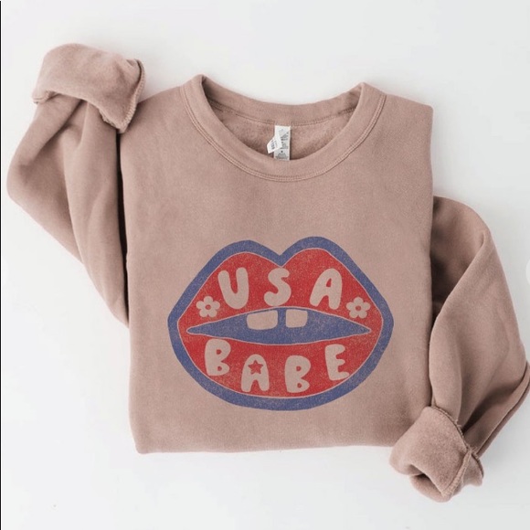 oat collective | Sweaters | Usa Babe Crew Neck Sweatshirt | Poshmark